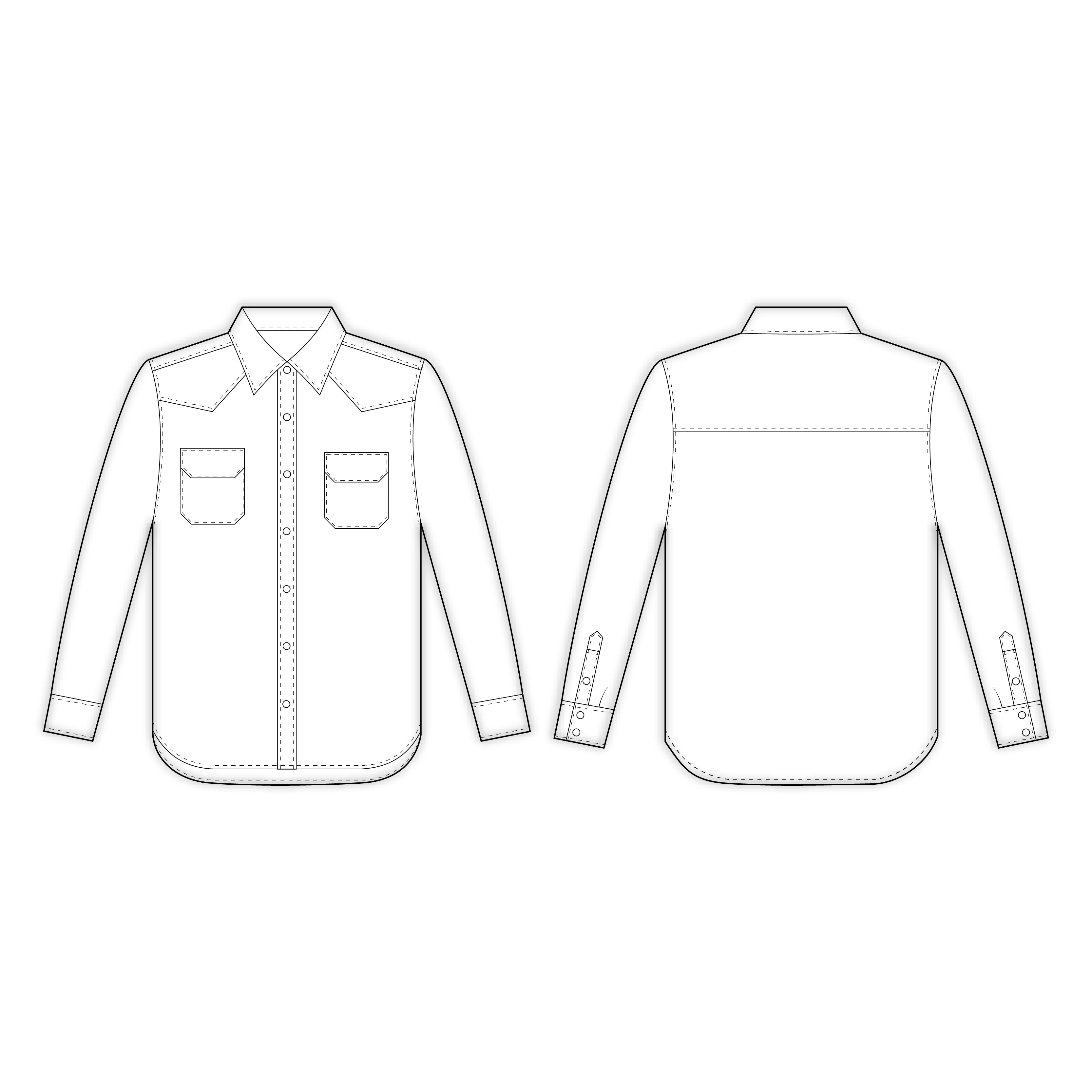 Men's Full Sleeves Regular Fit Shirt Sewing Pattern - A0004-26-Z-02 ...