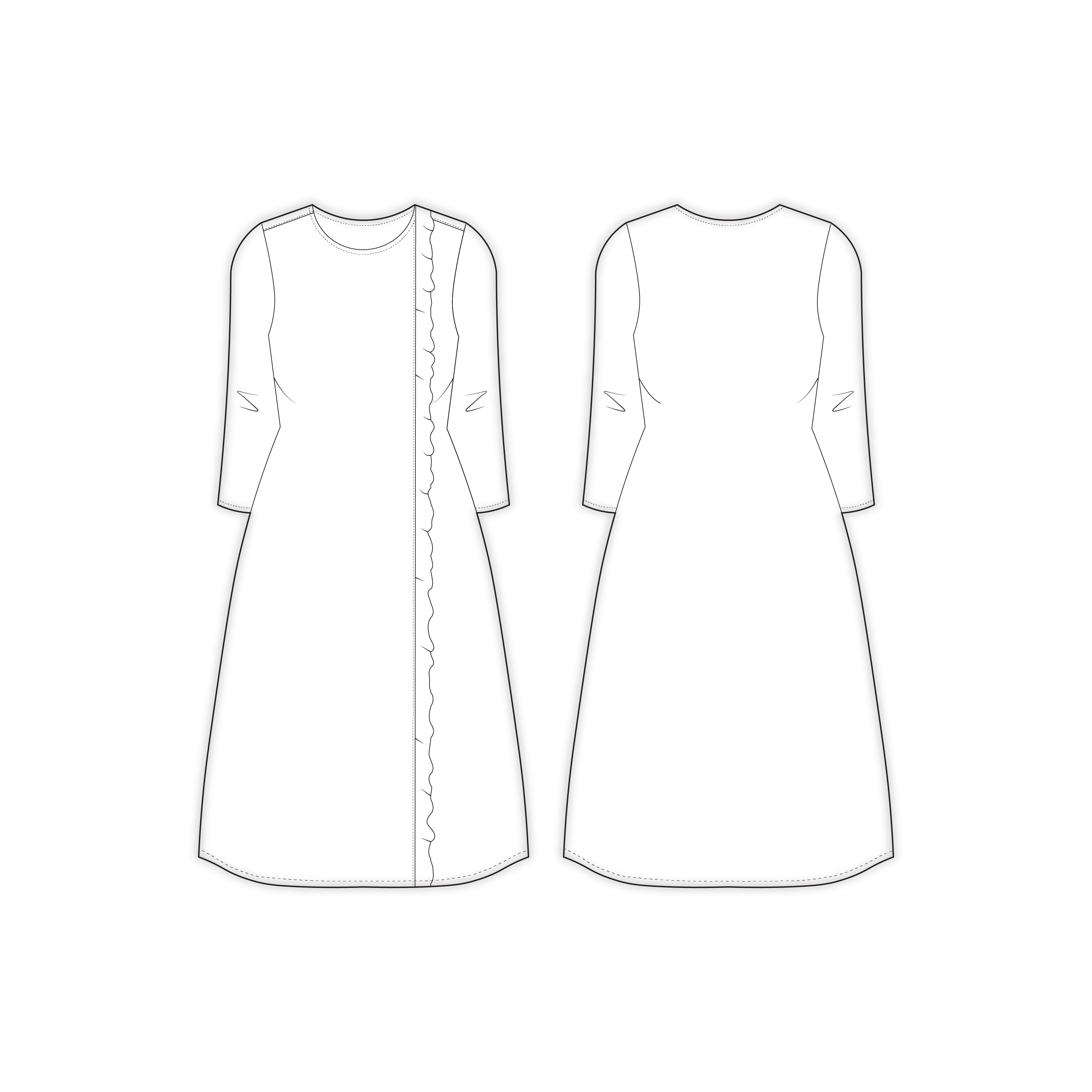 Women's Full Sleeves Regular Fit Kurti Sewing Pattern - A0003-23-W-2 ...