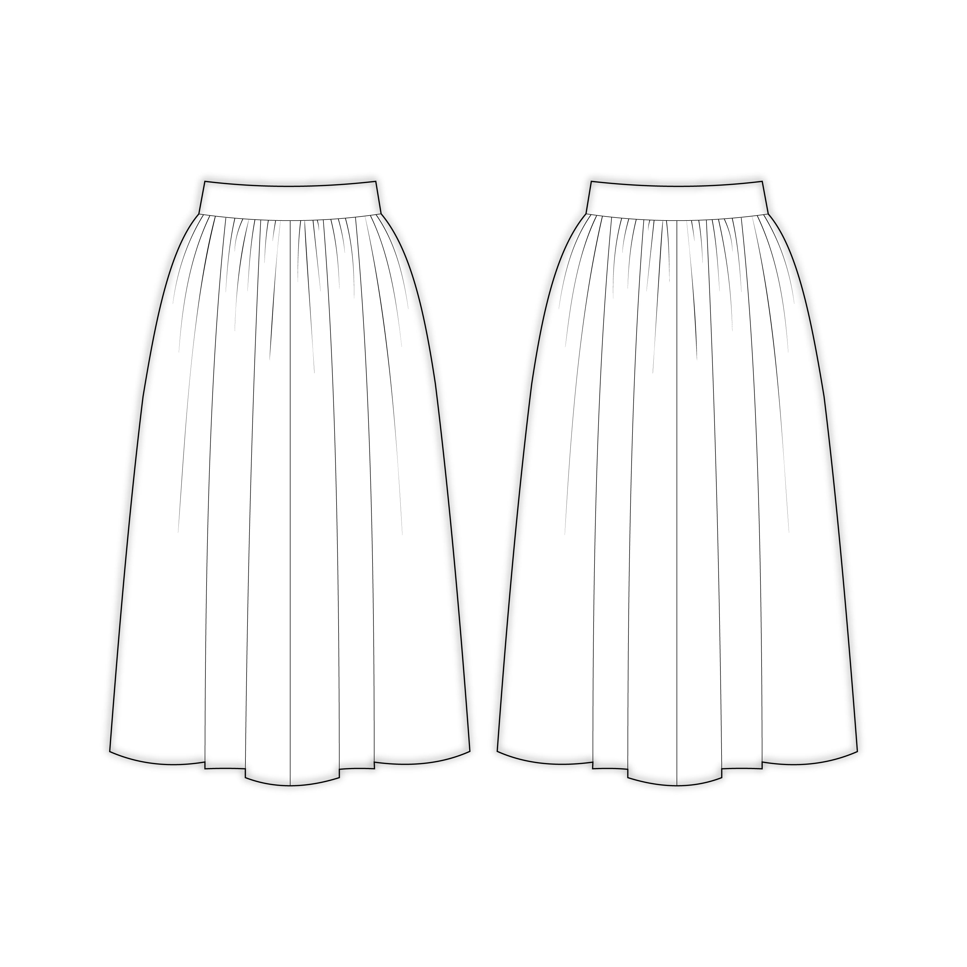 Women's Long Skirt Sewing Pattern - A0001-25-Y-9 – Leean Patterns