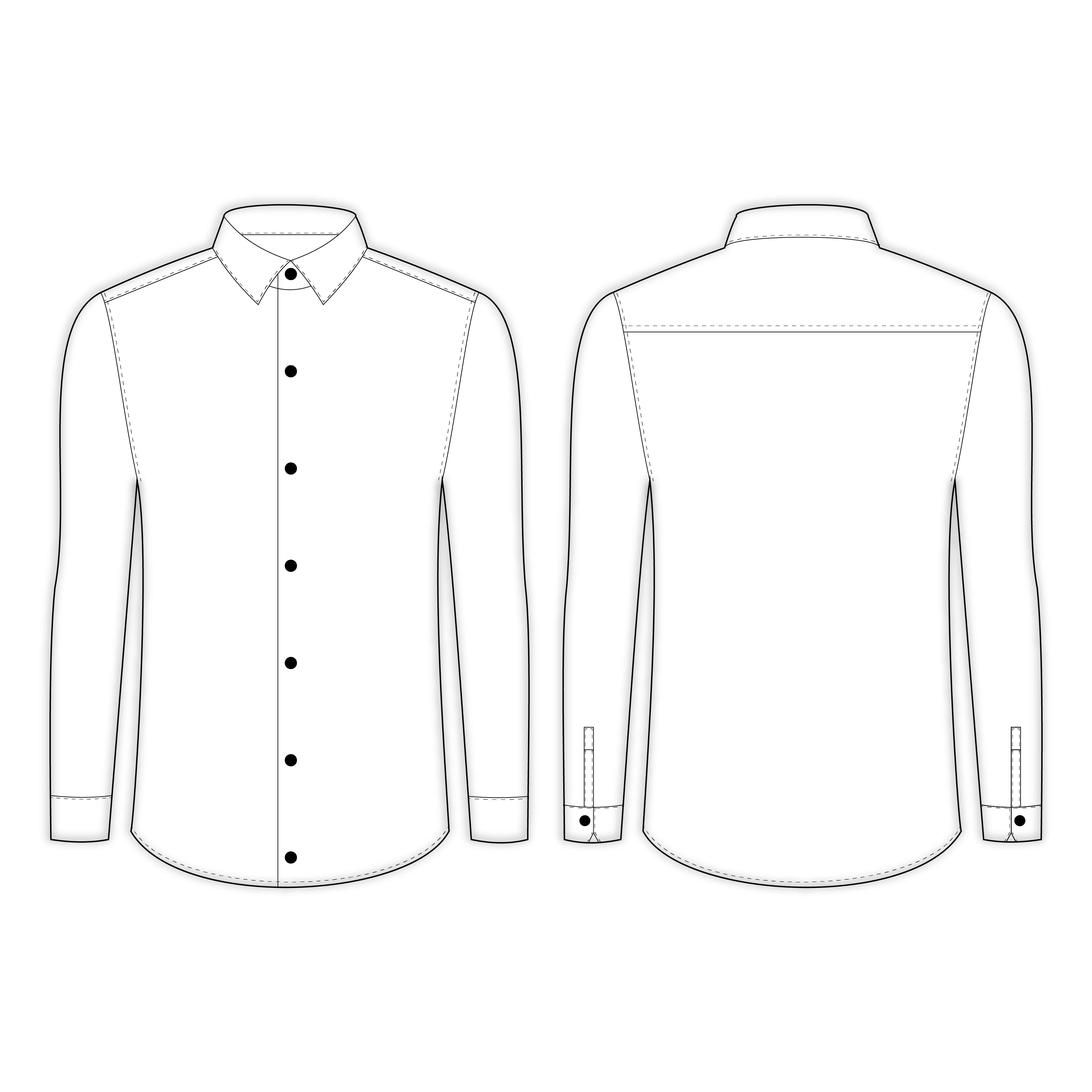 Men's Full Sleeves (Partywear) Shirt Sewing Pattern - A0003-23-W-3 ...