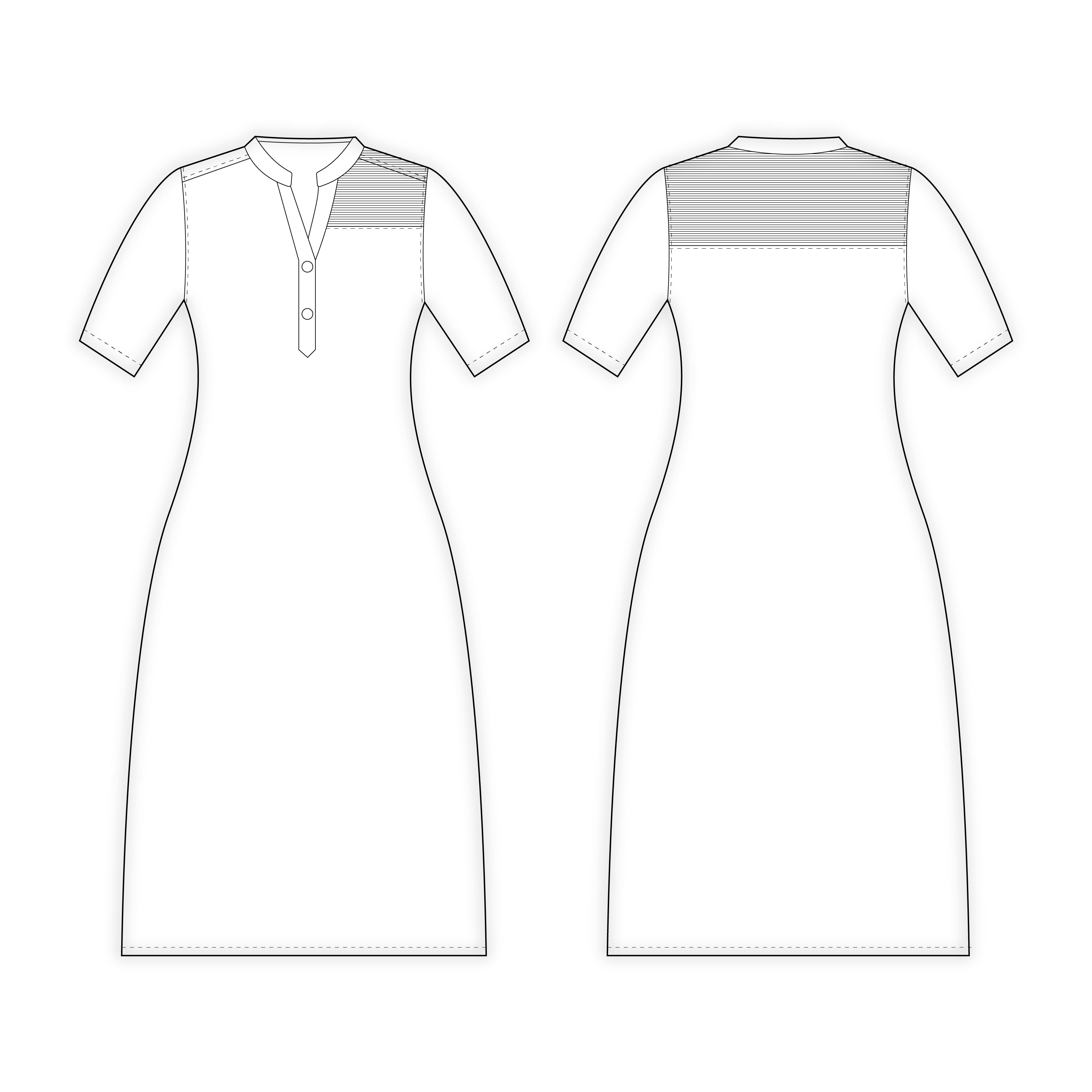 Women's Dress Sewing Pattern - A0002-22-V-11 – Leean Patterns