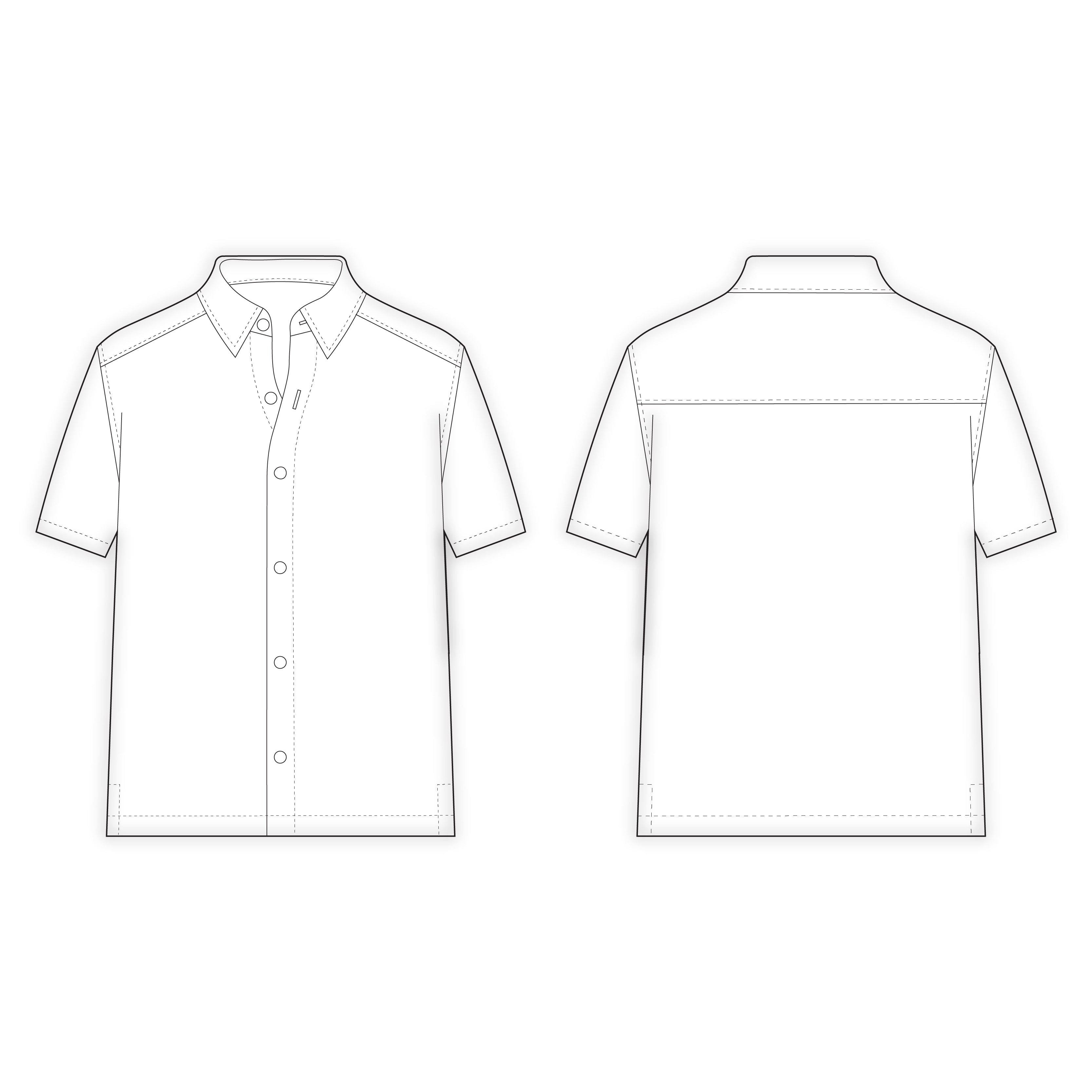 Men's Half Sleeves Shirt Sewing Pattern - A0022-22-V-04 – Leean Patterns