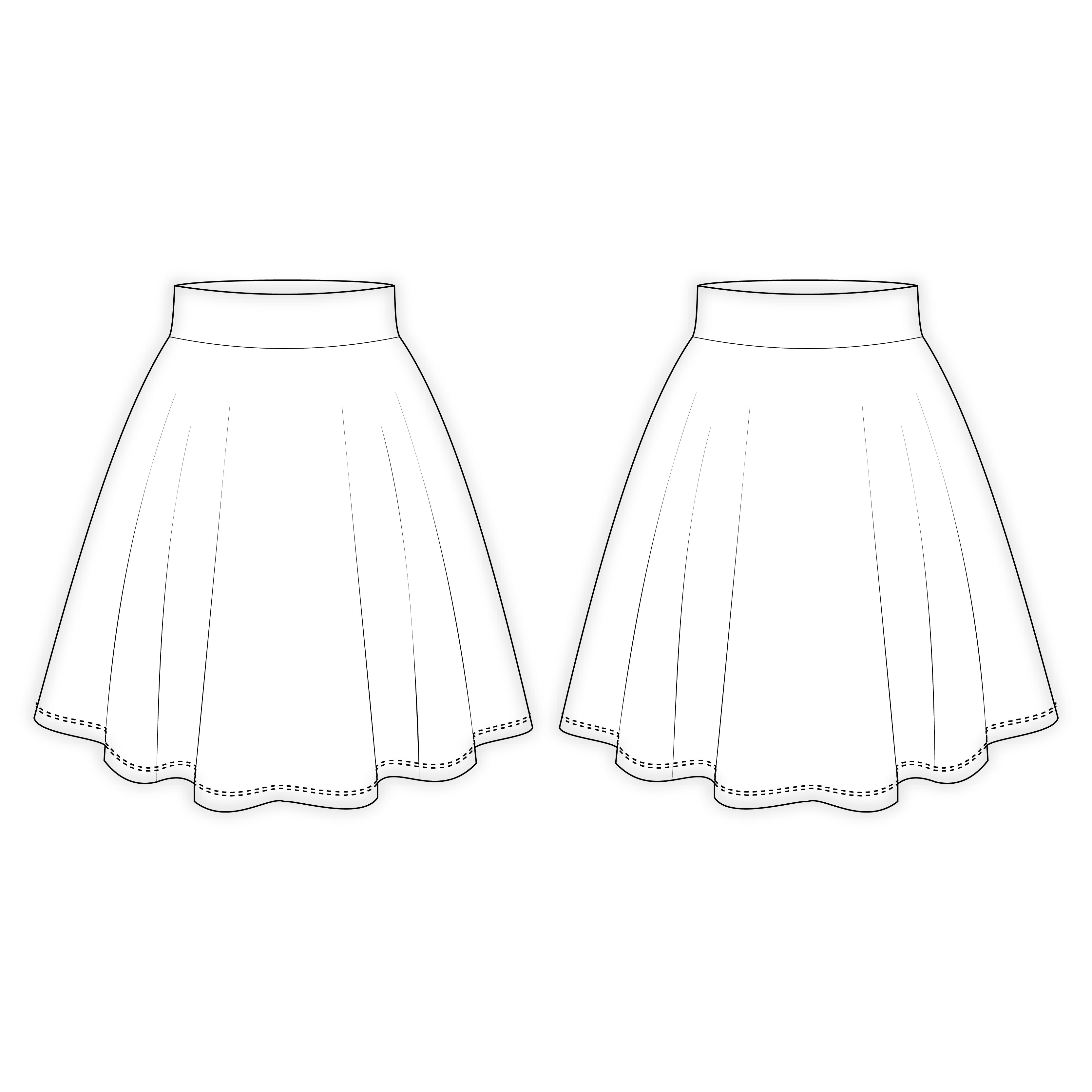 Women's Flared Skirt Sewing Pattern - A0001-22-V-08 – Leean Patterns