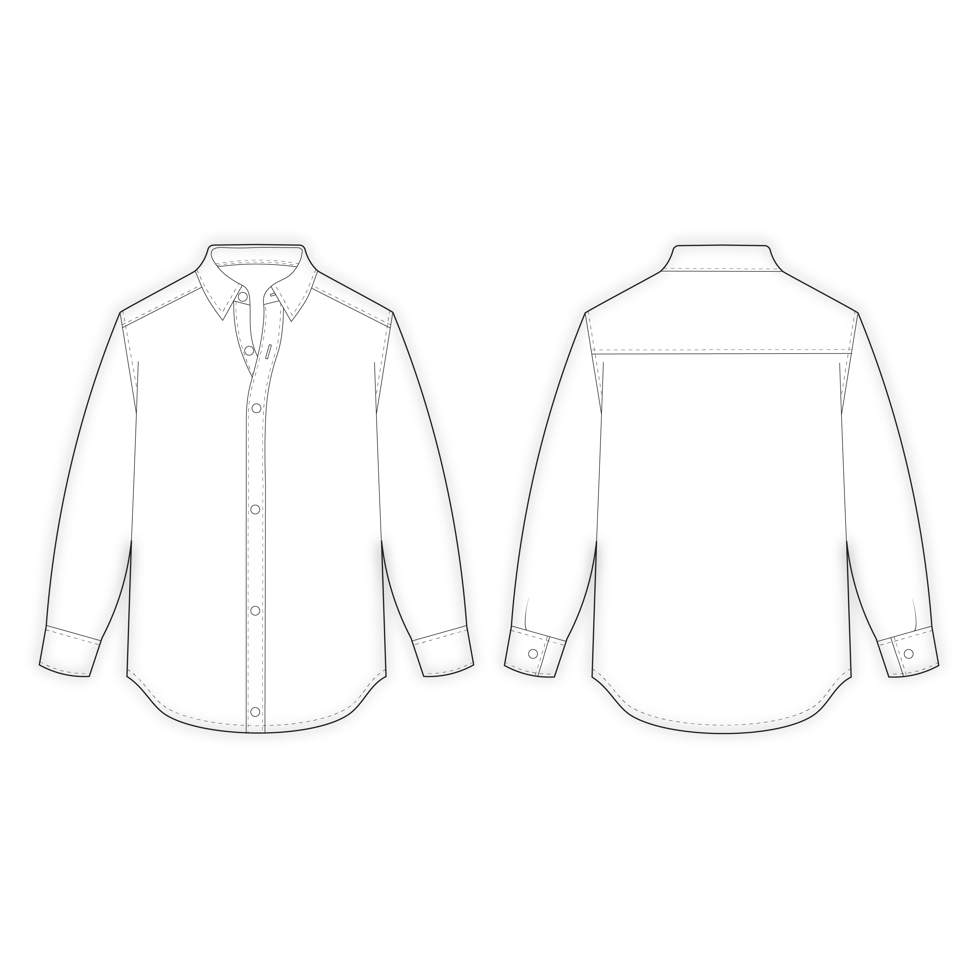 Men's Shirt Sewing Pattern - A0001-22-V-14 – Leean Patterns