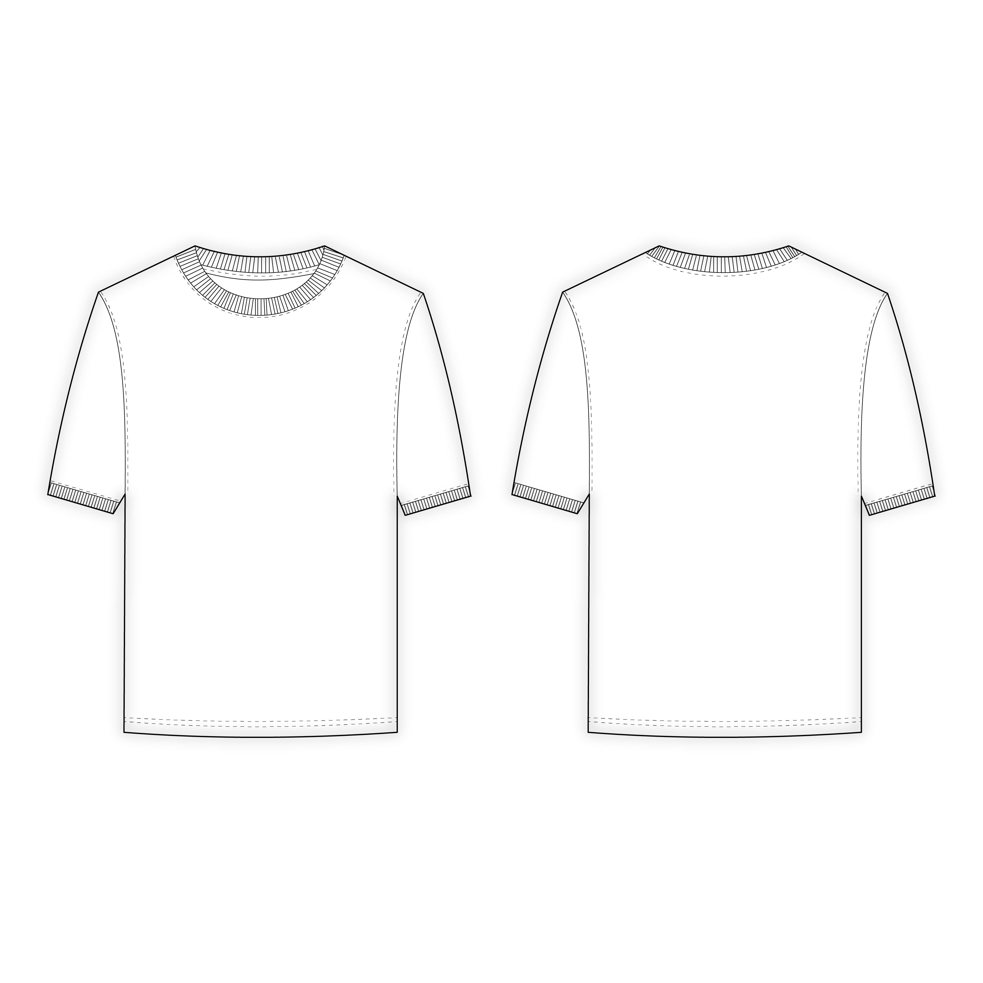 Men's Half Sleeves T-Shirt Sewing Pattern - A0013-22-V-05 – Leean Patterns