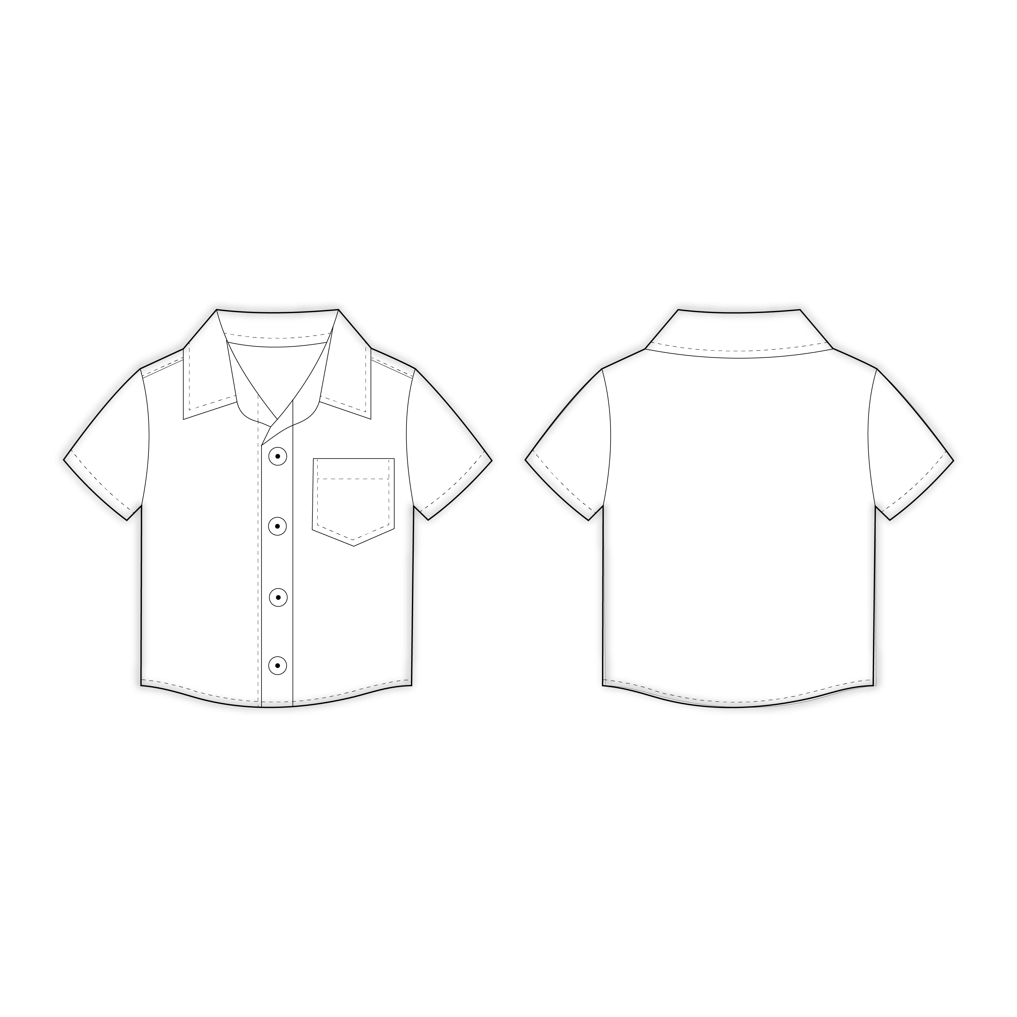 Kids - Boy's Half Sleeves Shirt Sewing Pattern - A0006-25-Y-8 – Leean ...