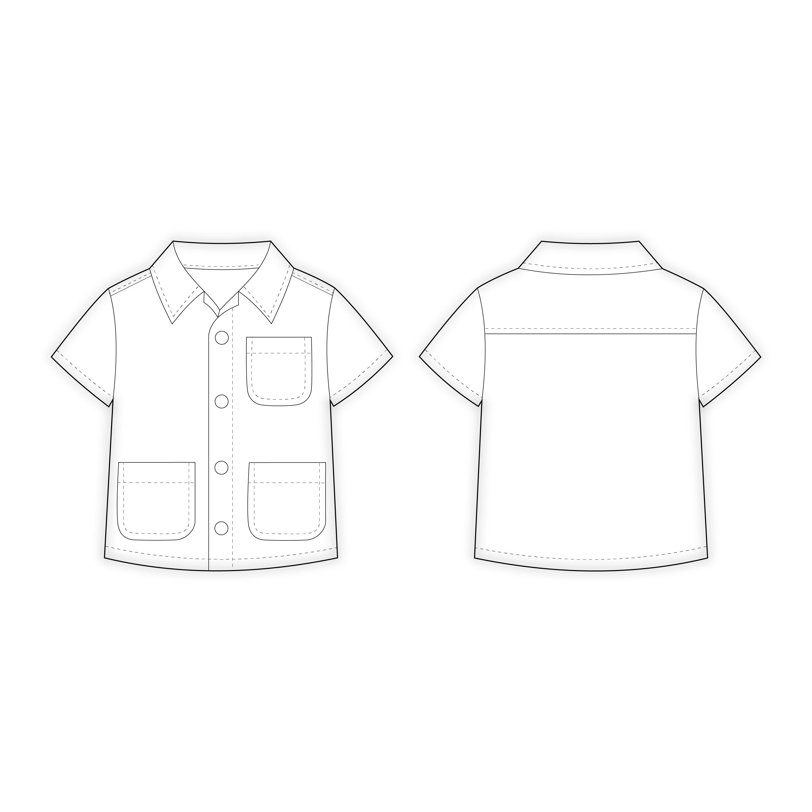 Kids - Boy's Half Sleeves Shirt Sewing Pattern - A0001-25-Y-8 – Leean ...