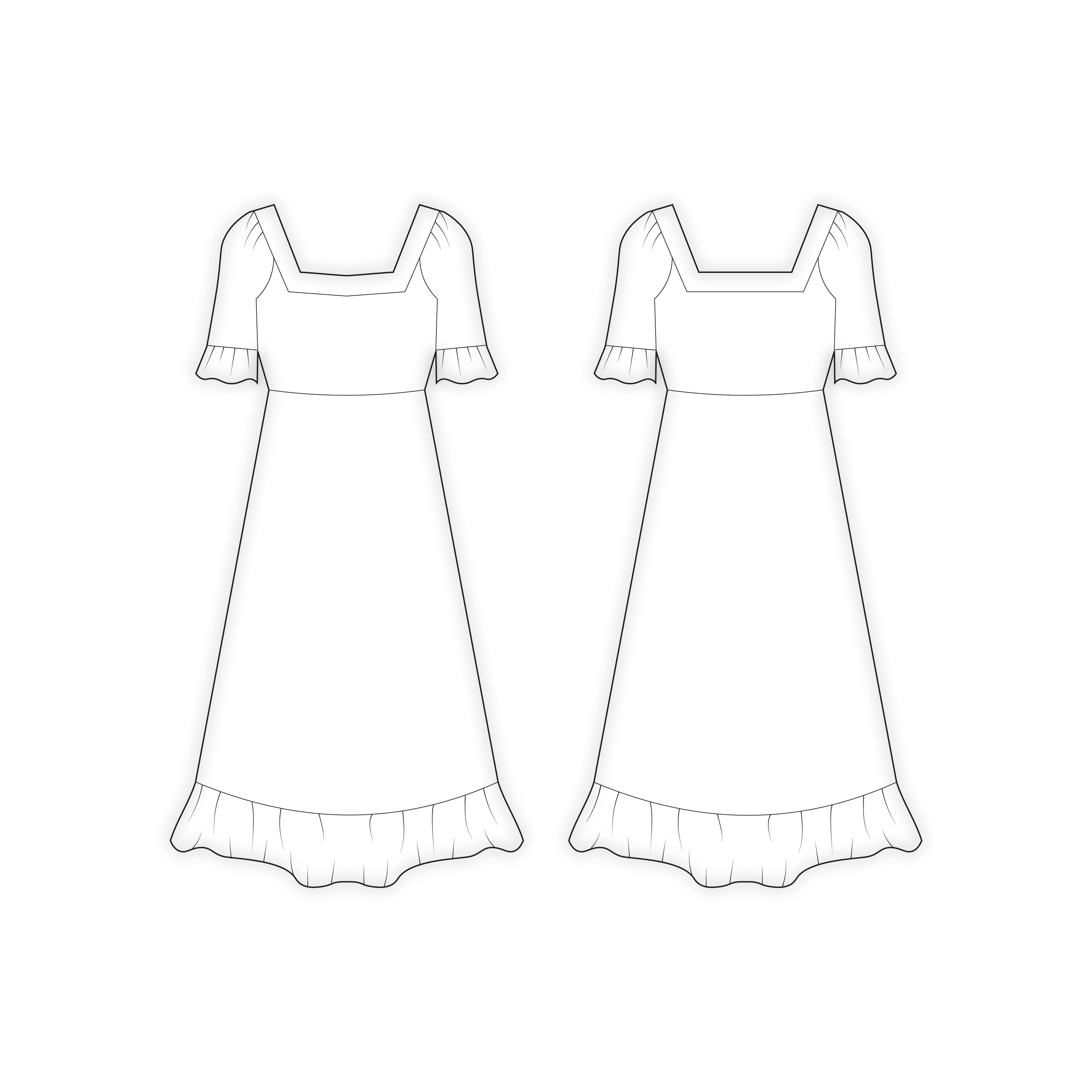 Women's Half Sleeves Dress Sewing Pattern - A0001-22-V-04 – Leean Patterns